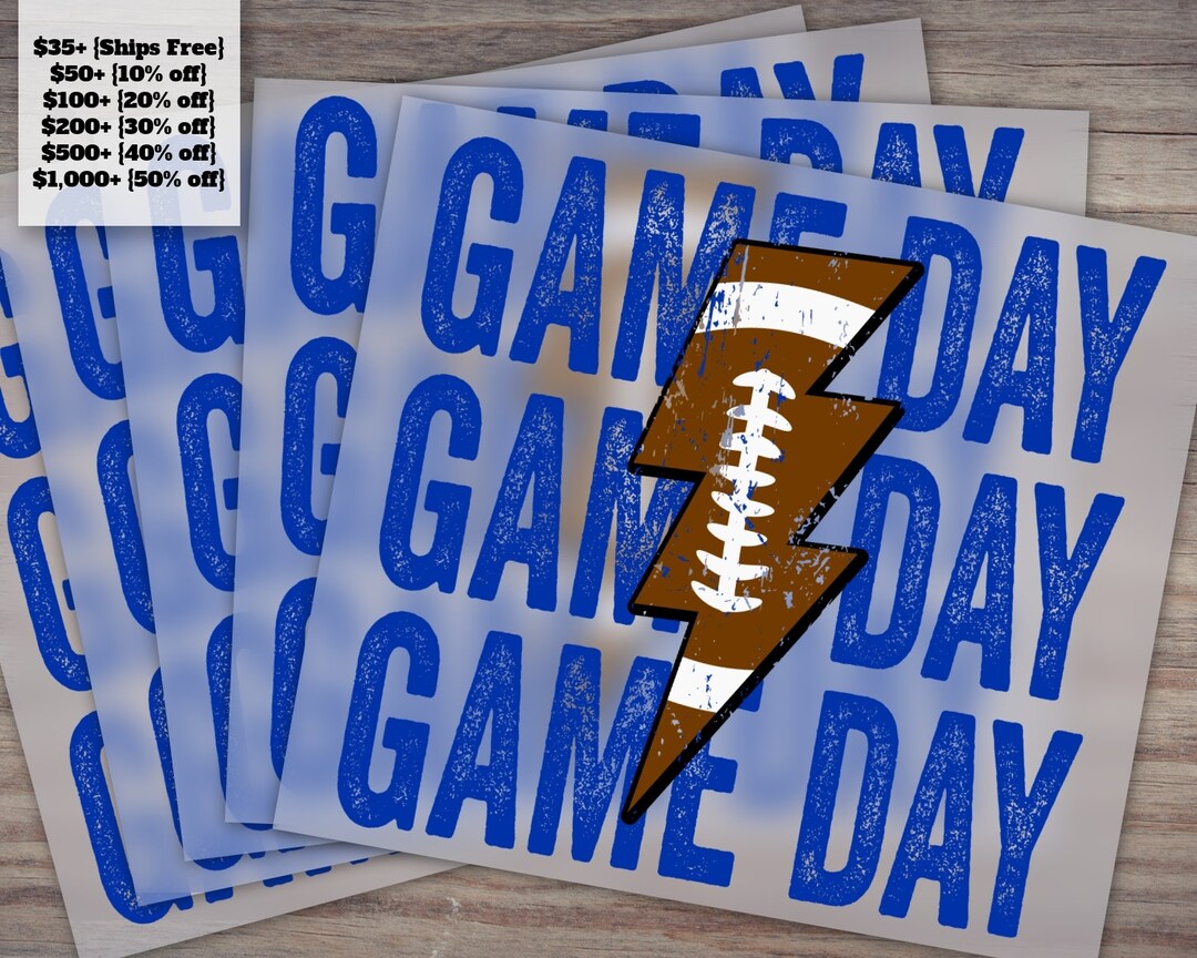 Game Day Football Distressed Print Ready for Press, Heat Transfer ...
