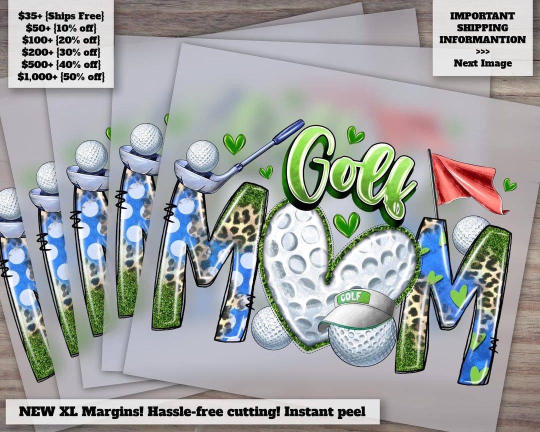 Golf Mom Design - Sports Heat Transfer | Ready to Press | Golf Player ...