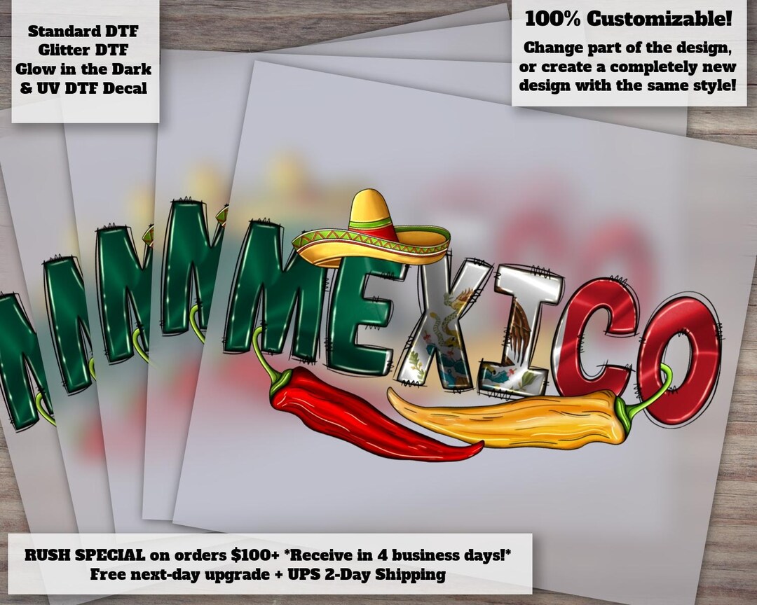 Mexican Flag Design for Heat Transfer | Ready to Press | Mexico Pride ...