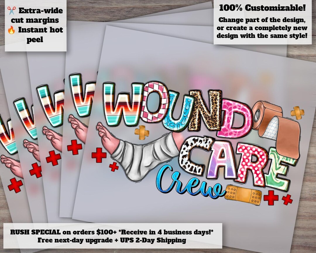 Spring Clinic Wound Care Crew, Nursing Tech Hand Drawn Design, DTF Heat ...