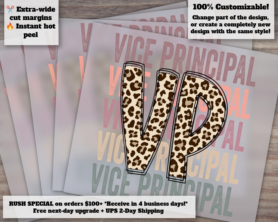 Vice Principal Stacked Cheetah Leopard Back to School Waterslide Heat ...
