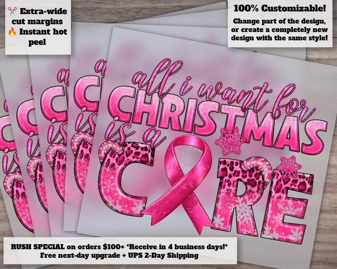 Breast Cancer Cure Christmas Design | Cancer Awareness Sublimation ...