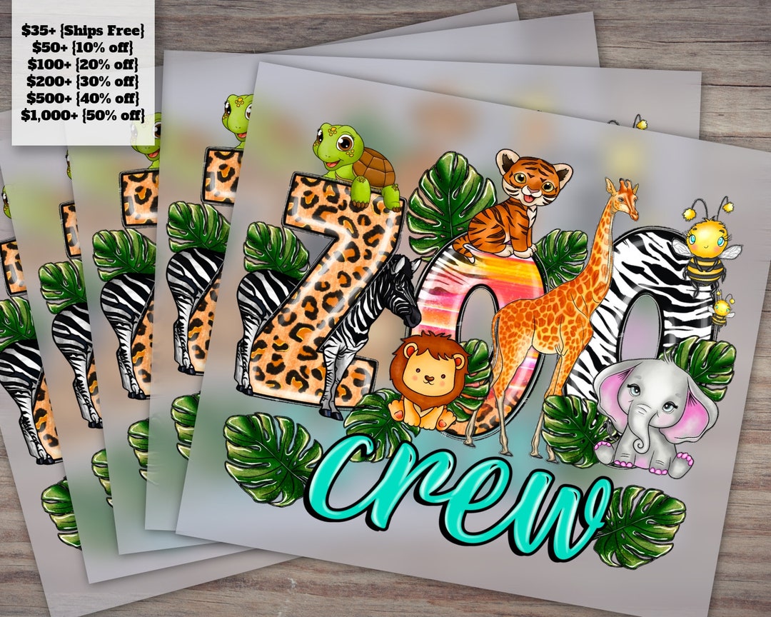 Kids Zoo Crew Giraffe Design for Safari Party, Western, Heat Transfer ...