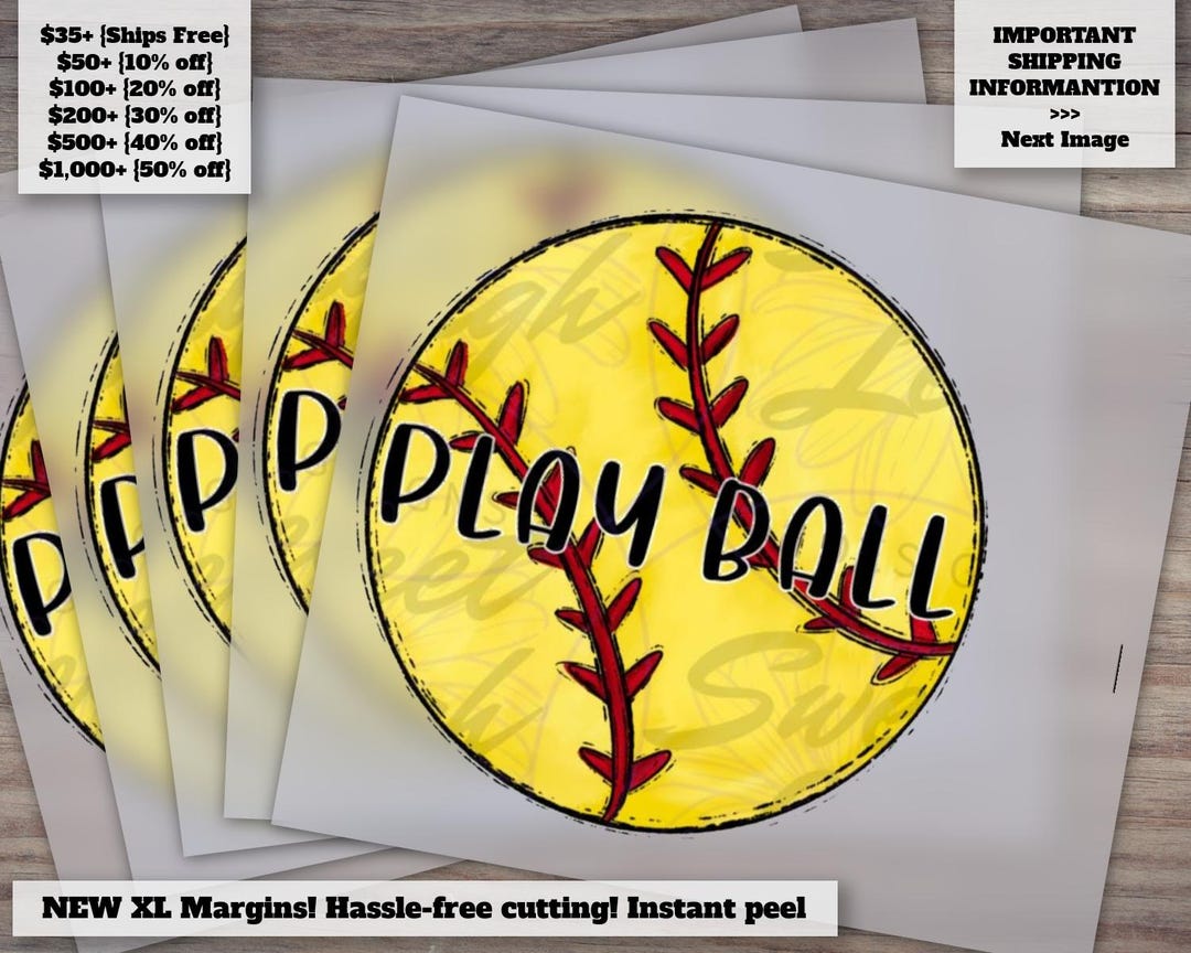 Softball Sports Design | Play Ball Heat Transfer | Ready to Press DTF ...