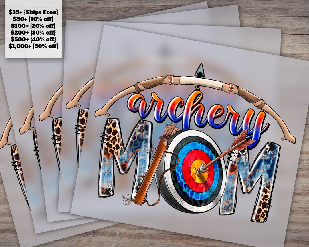 Archery Mama Heat Transfer, DTF Ready, Sport Designs, Archery Gift for Mom, Transparent Artwork ...