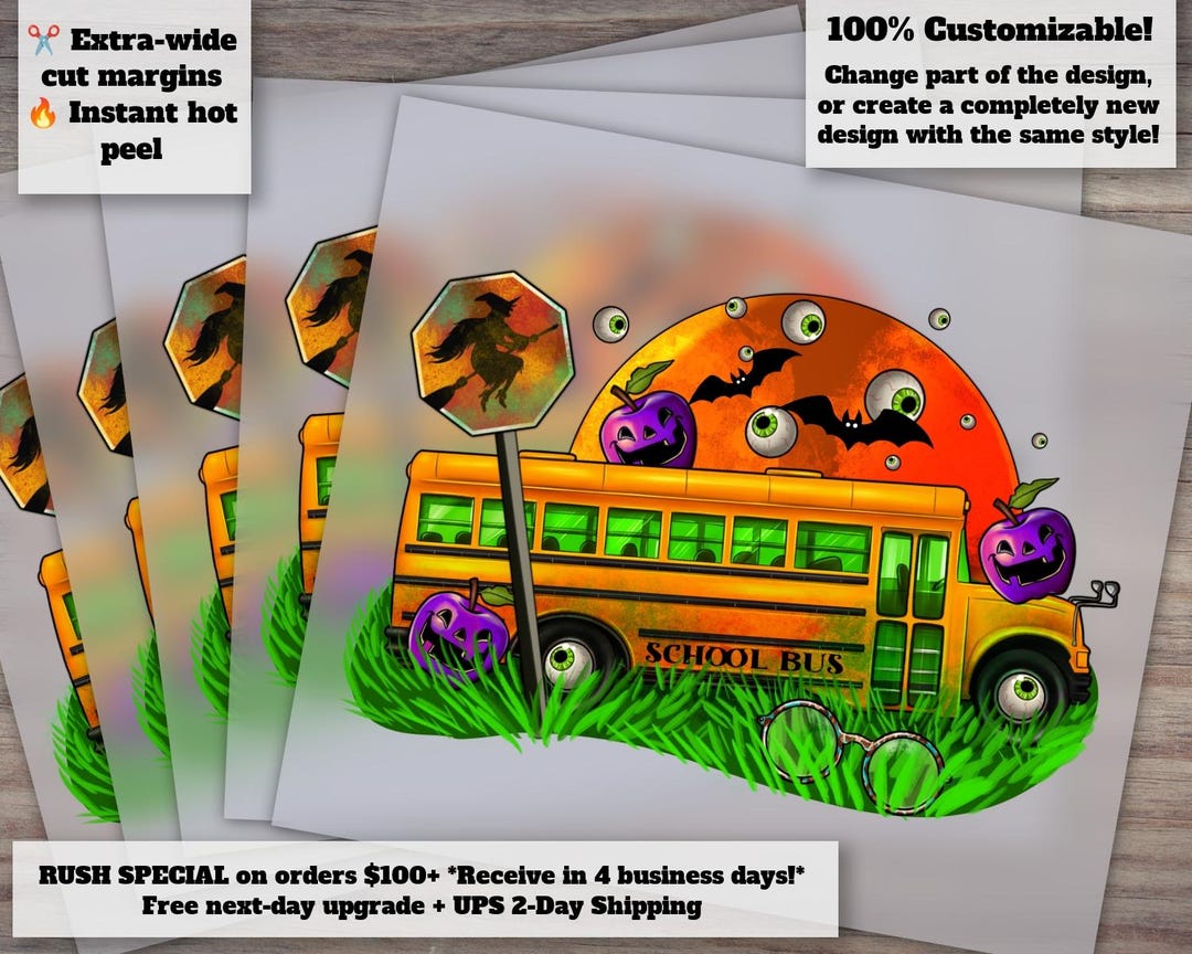 Halloween-themed Spooky School Bus Design, Happy Halloween, Ready-to ...