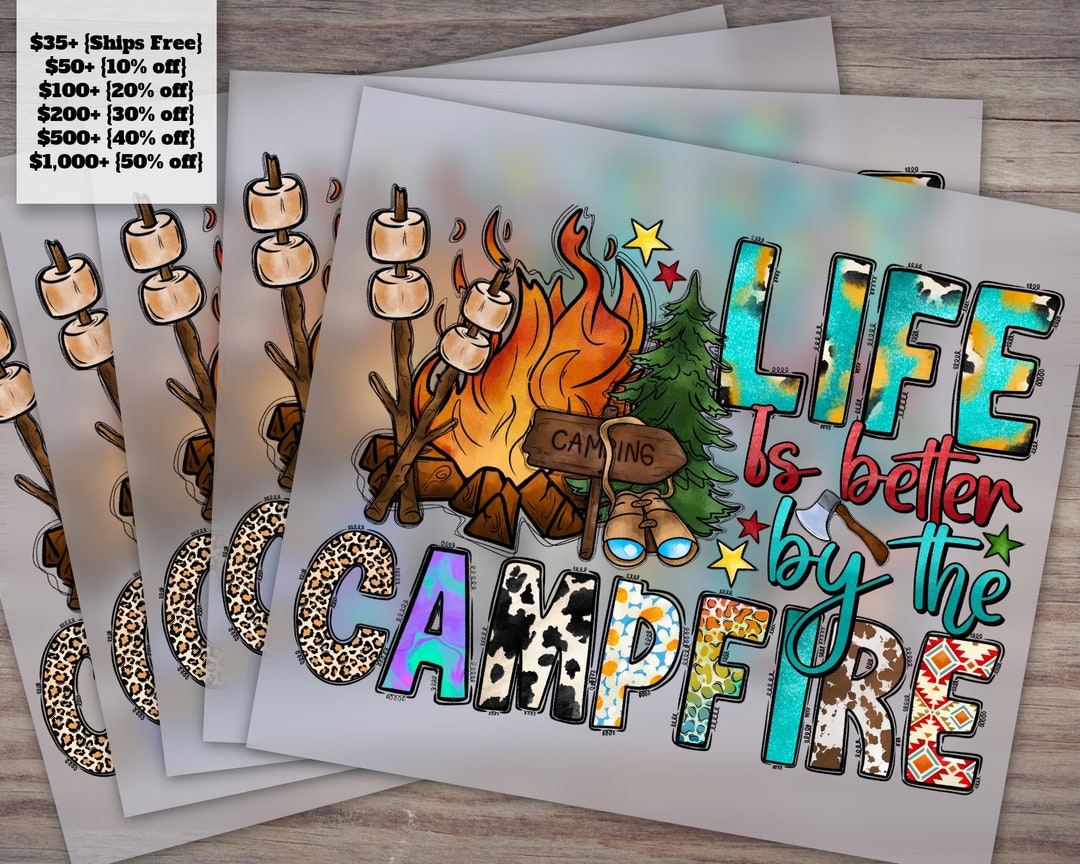 Campfire Life Inspired Design, Ready-to-press Heat Transfer, Camping ...