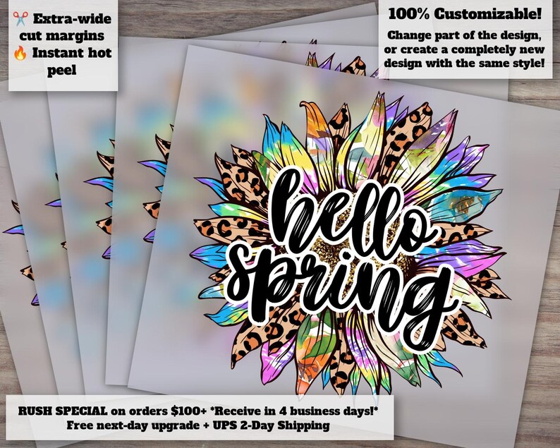 Dtf Transfer: Hello Spring Sunflower , Easter Dtf for Ready-to-press ...