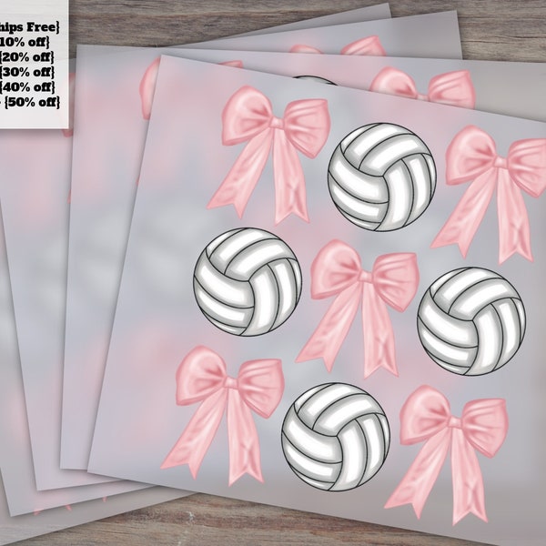 Preppy Pink Bow Volleyball Aesthetic Design Soft Girly Ribbon for Heat ...