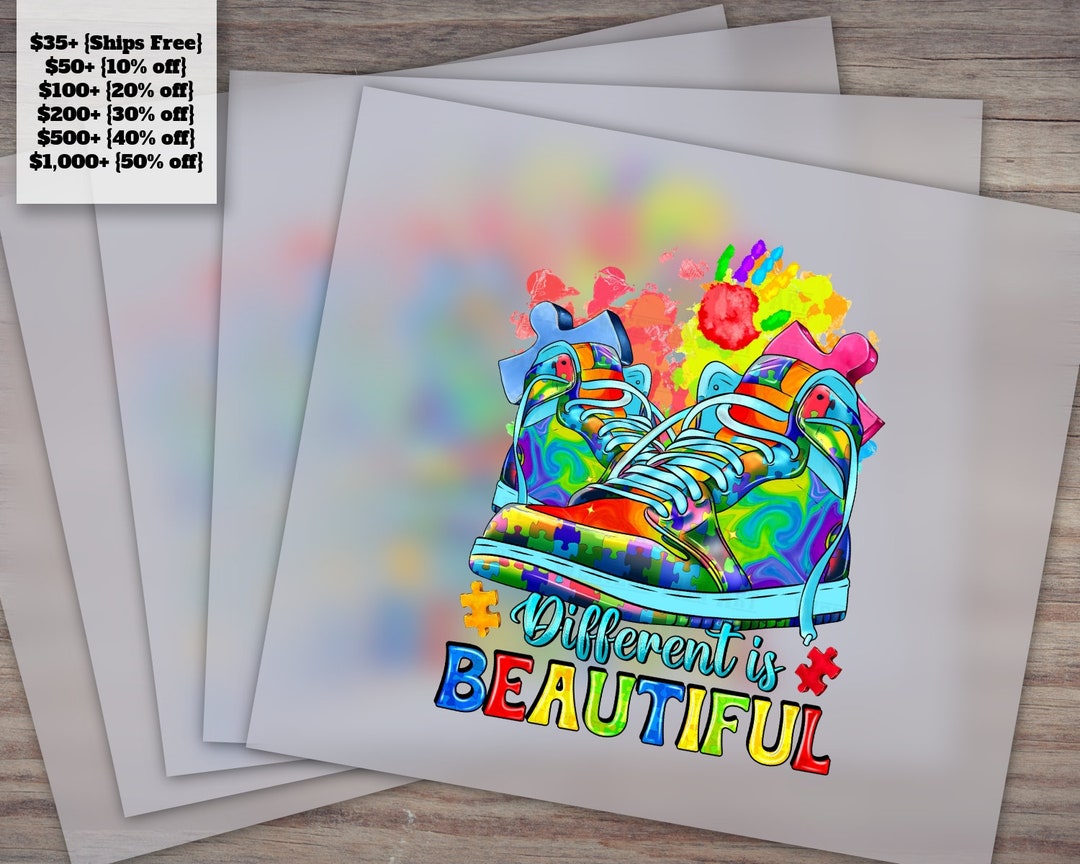Autism Awareness Sneaker Design Ready to Press Heat Transfer, Different ...