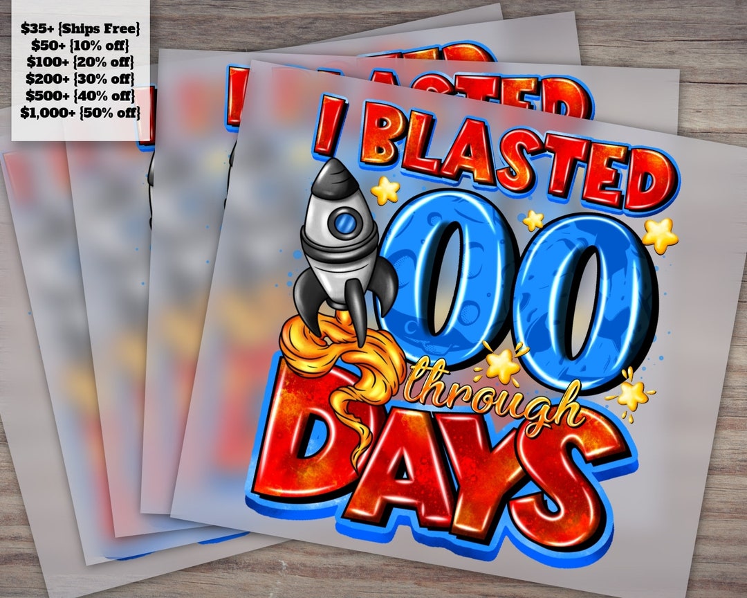 100 Days of School Rocket Design Back to School Heat Transfer Ready to ...