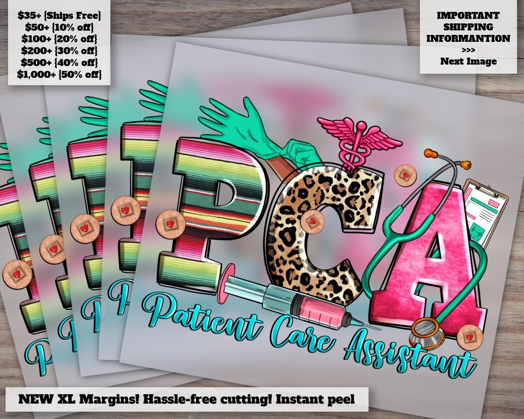Western Style PCA Patient Care Assistant Design for Heat Transfer, DTF ...