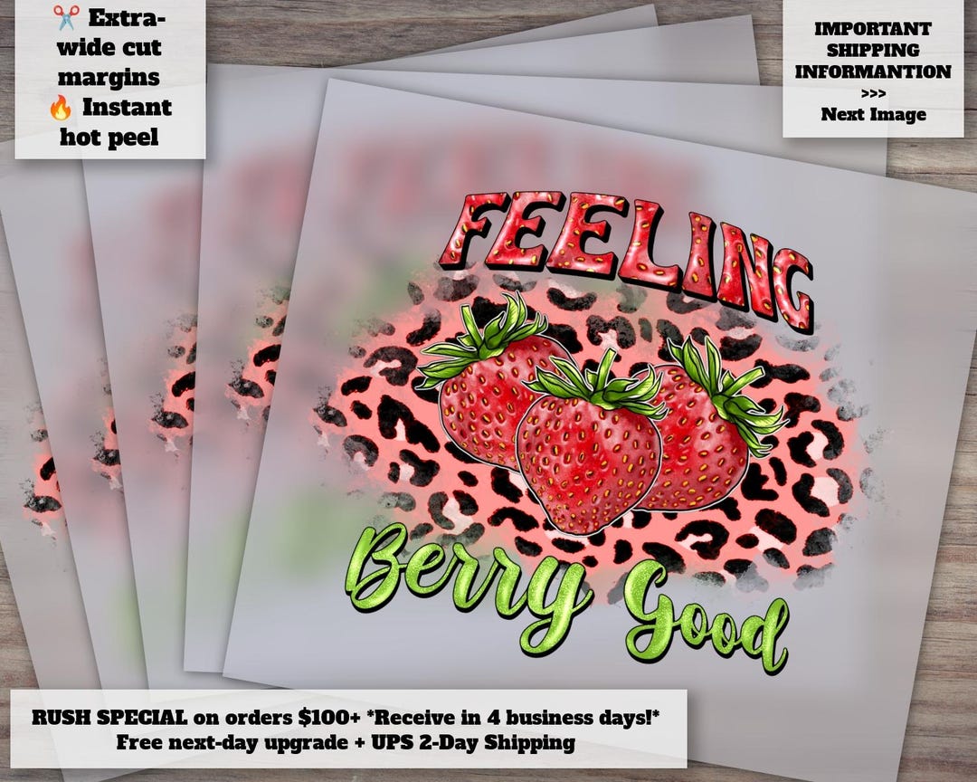 Berry Good Strawberry Design | Hand-drawn Fruit Art for Heat Transfer ...