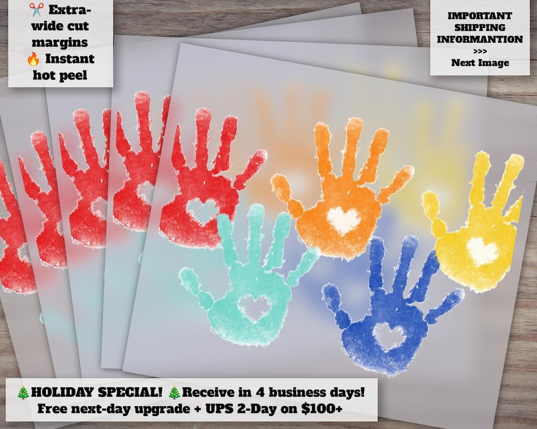 Painted Hands DTF Heat Transfer Ready to Press Handprint Design - Etsy