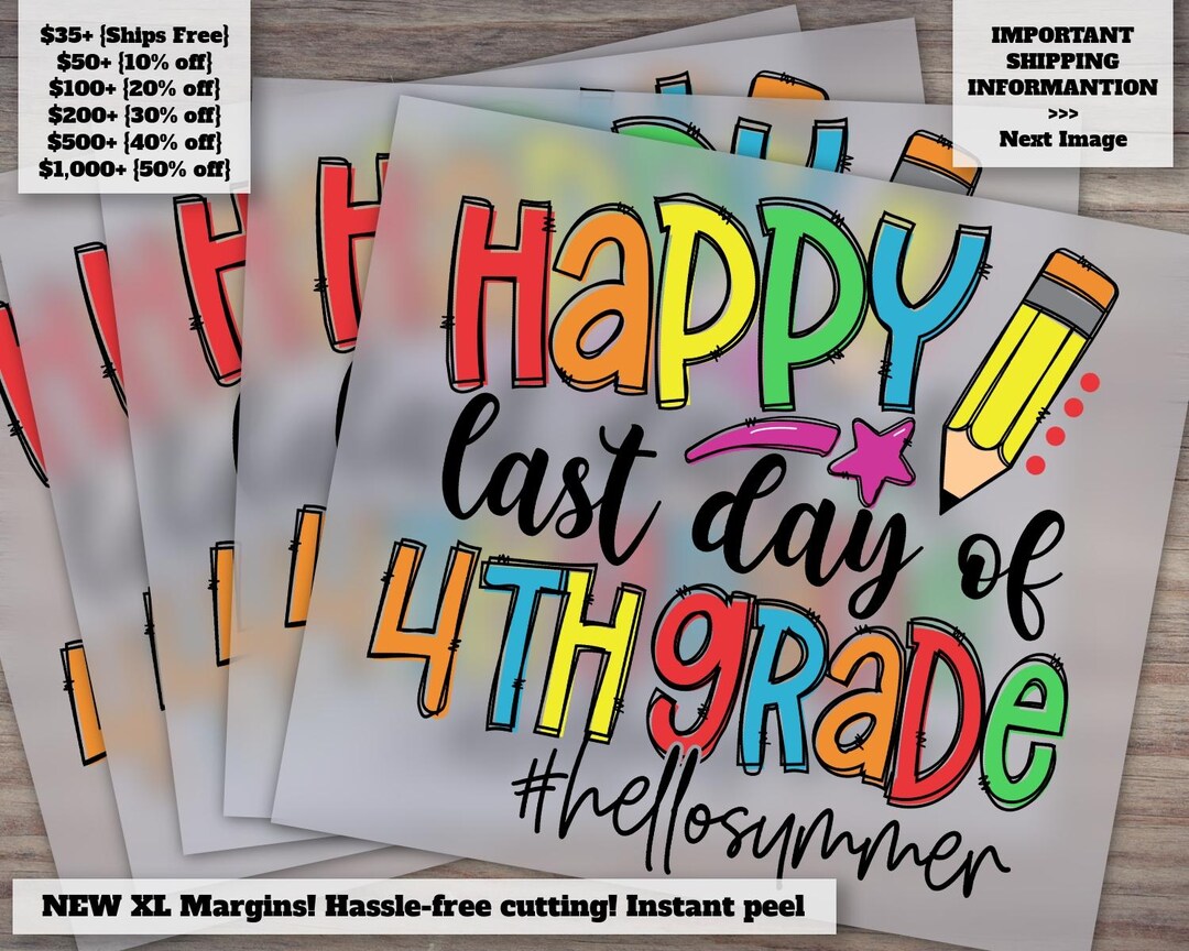 Happy Last Day of 4th Grade, Fourth Grade Graduation Shirt, Teacher ...