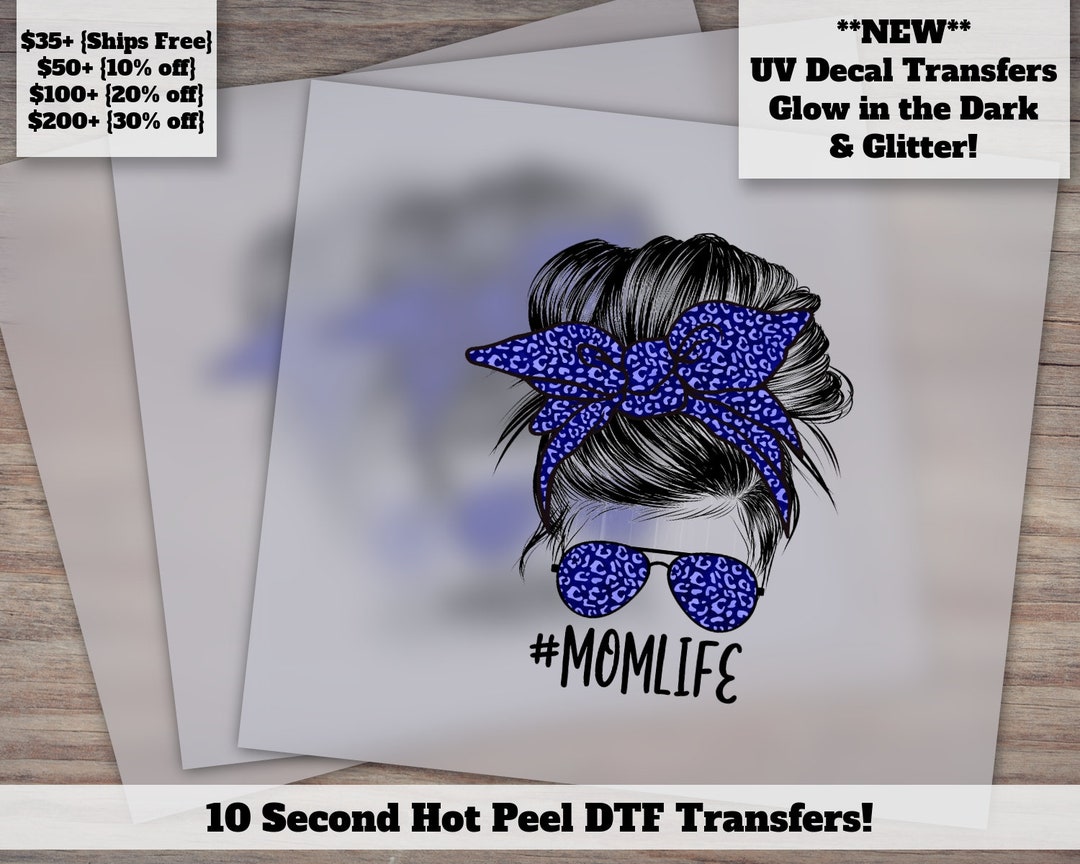 Navy Blue Leopard Print Design for Moms With Messy Bun - Etsy