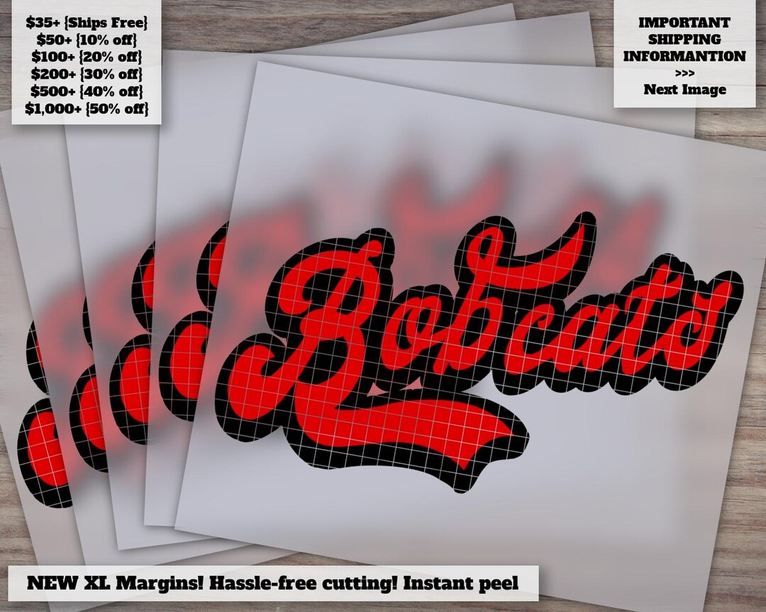 Bobcats Retro Letters Red Ready to Press Heat Transfer DTF - Sports ...