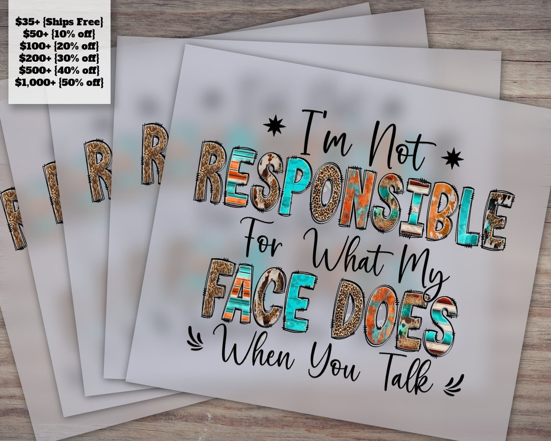 Sarcastic Quotes Ready to Press, Funny Face Expressions, Heat Transfer ...