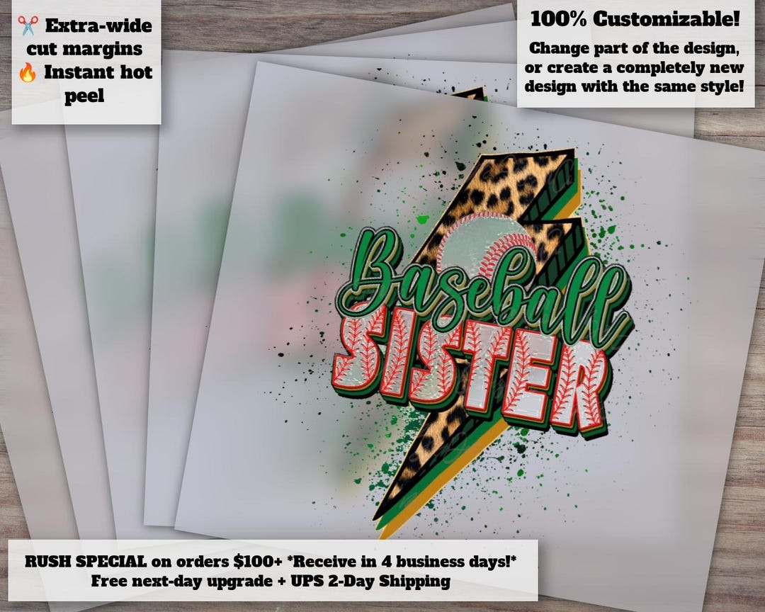 Cheetah Green Baseball Sister Design, Sports Family T-shirt Graphics ...