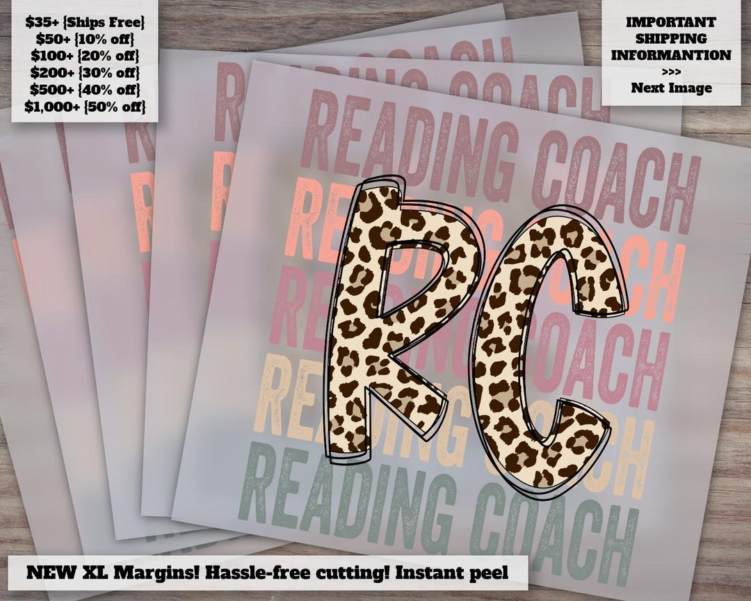 Reading Coach Stacked Cheetah Leopard Back to School Waterslide Heat ...