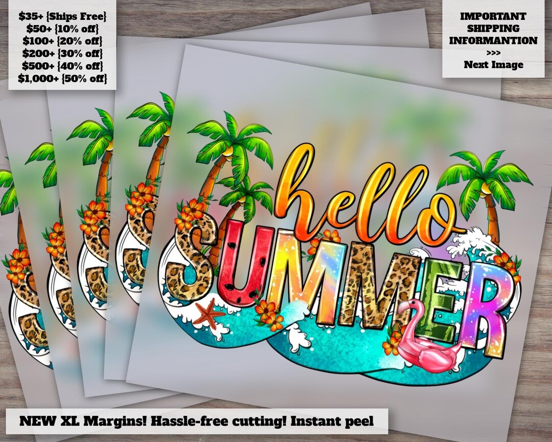Summer Beach Design for Heat Transfer, DTF - Ready-to-press Summer Heat ...