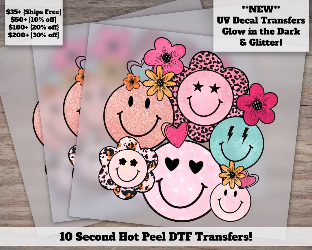 Vintage Leopard Print Smiley Face Ready-to-press Heat - Etsy