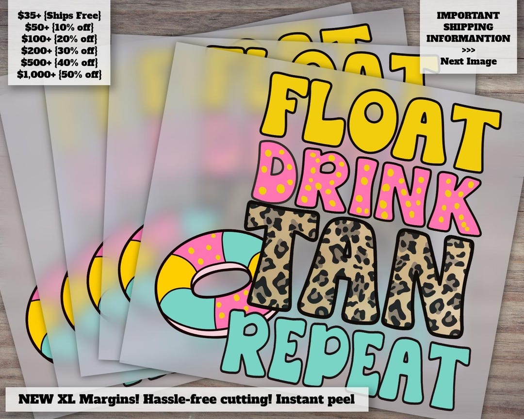 Repeat Tan, Float, Drink Lake and River Day Heat Transfer- Ready to ...