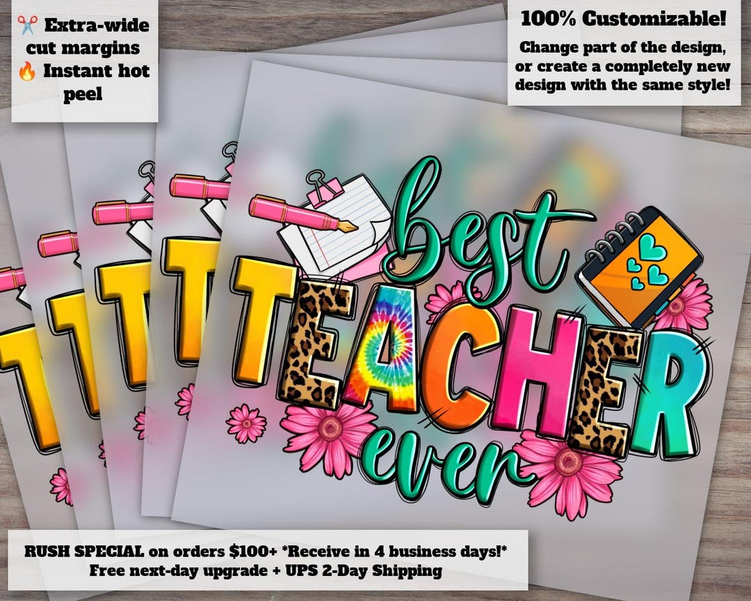 Premium Floral Western Teacher Design - Ready for Heat Press and DTF ...