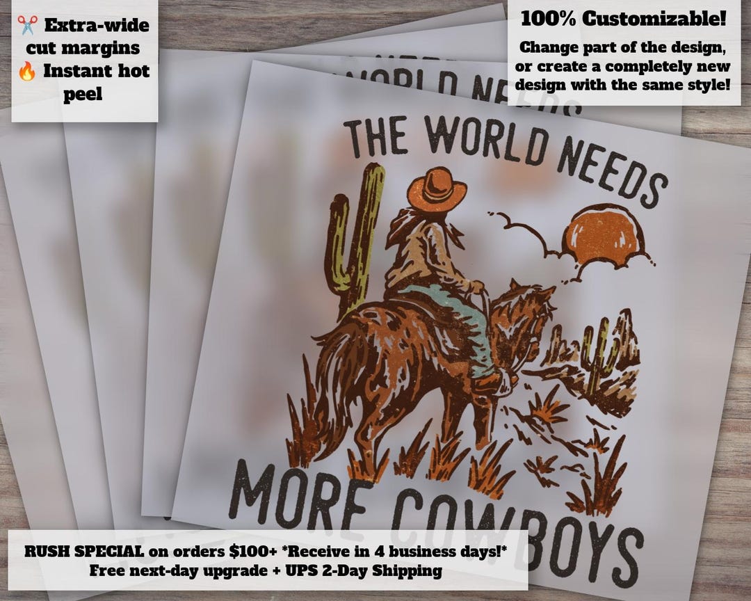 Western Cowboys Heat Transfer Design | Wild West Desert Theme | Ready ...
