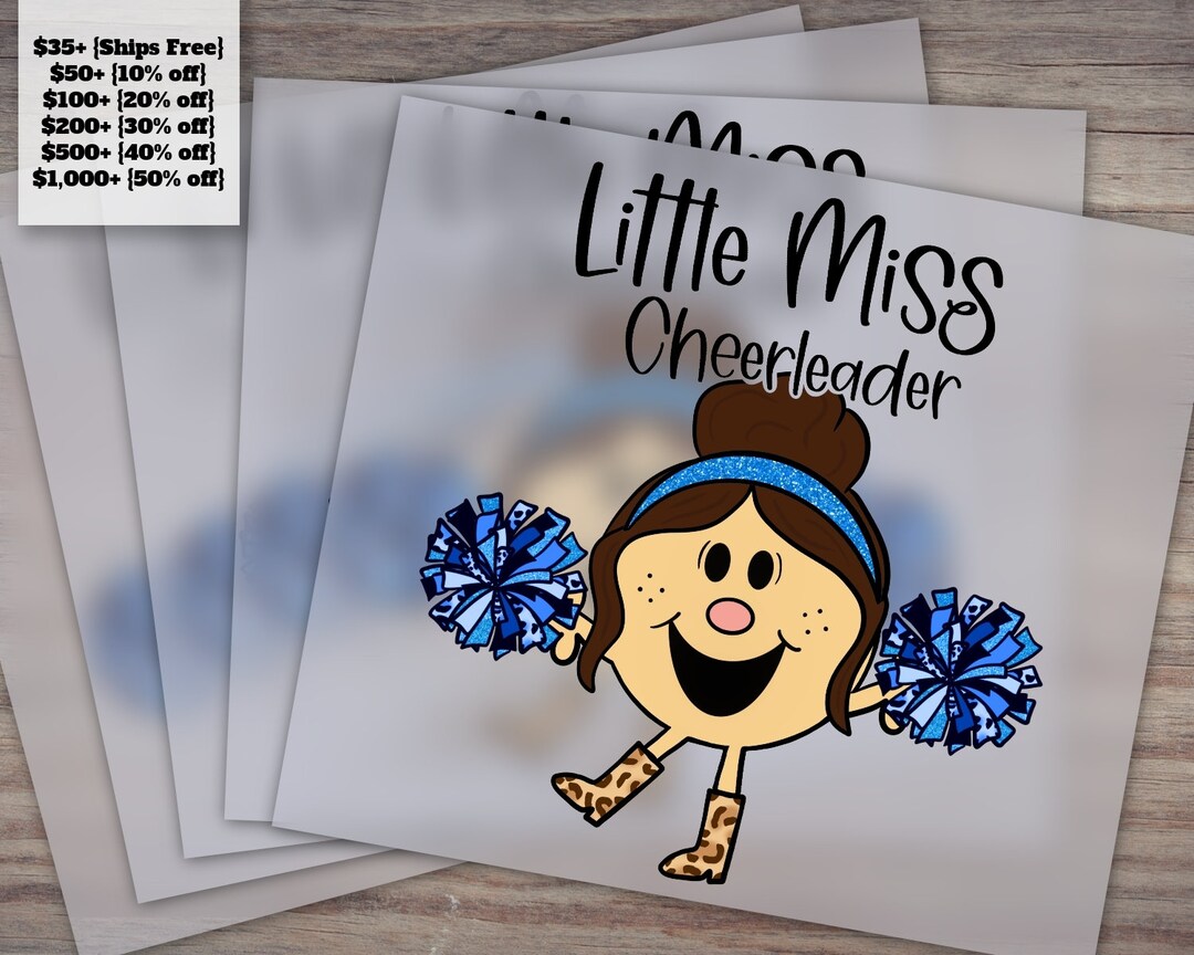 Blue Cheerleader Design for Heat Transfer, Ready to Press, DTF Cheer ...