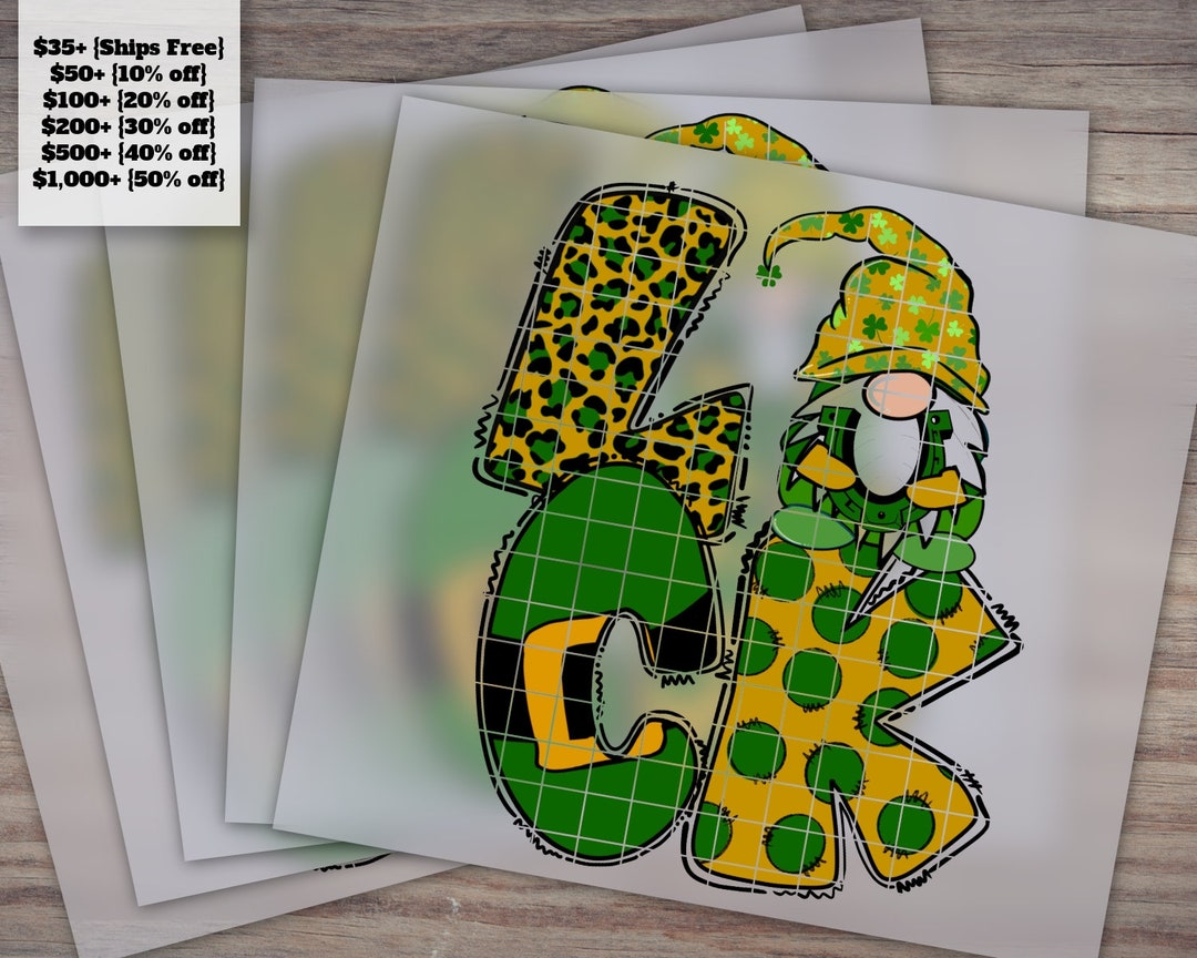 Stacked Luck Gnome for St Patrick's Day Ready for Heat Transfer or DTF ...