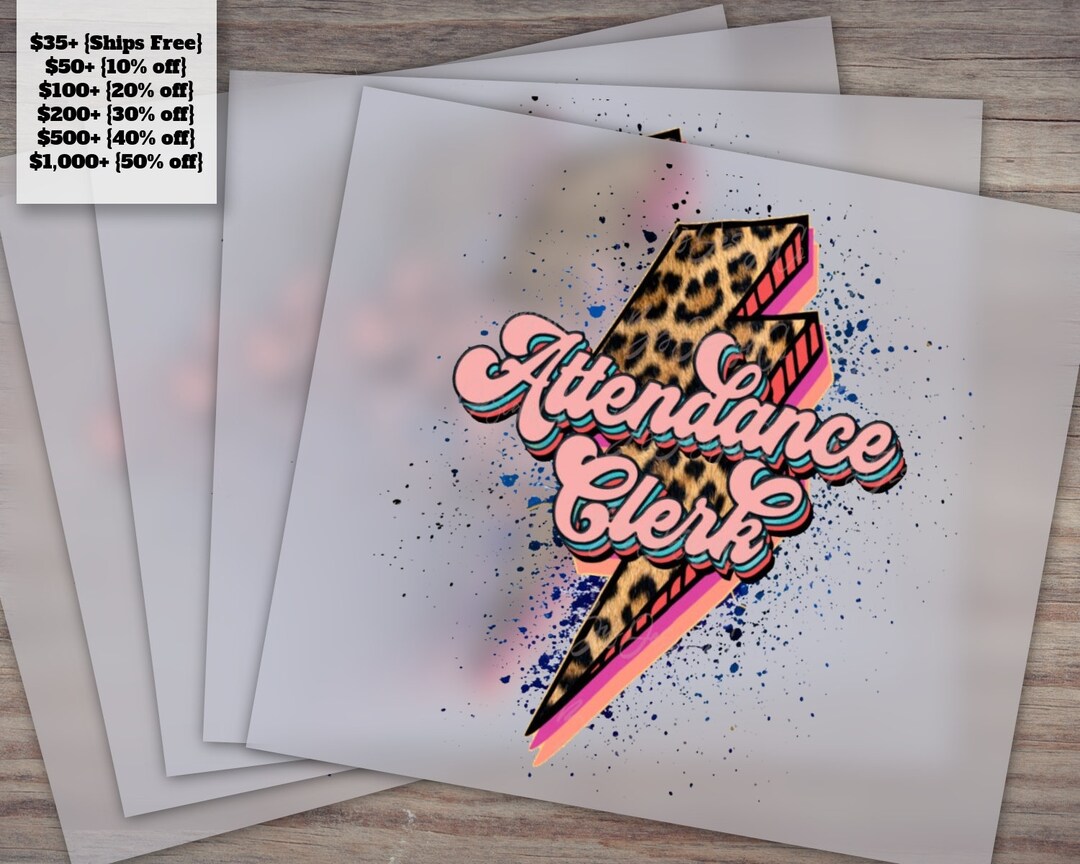 Leopard Attendance Clerk Design Teacher Back-to-school Lightning Bolt ...