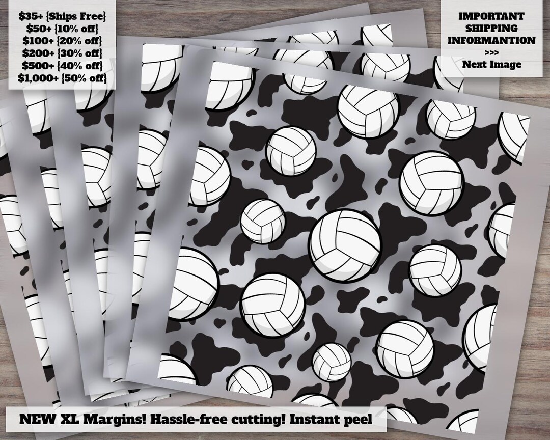 Seamless Cow Print Volleyball Pattern - DTF Heat Transfer, Ready-to ...