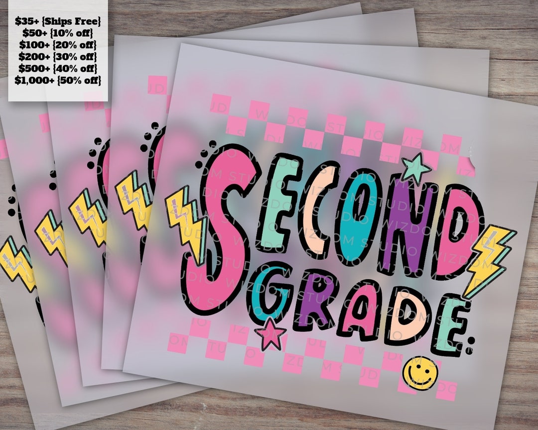 Back to School 2nd Grade Checkered Design, Ready to Press, Heat ...