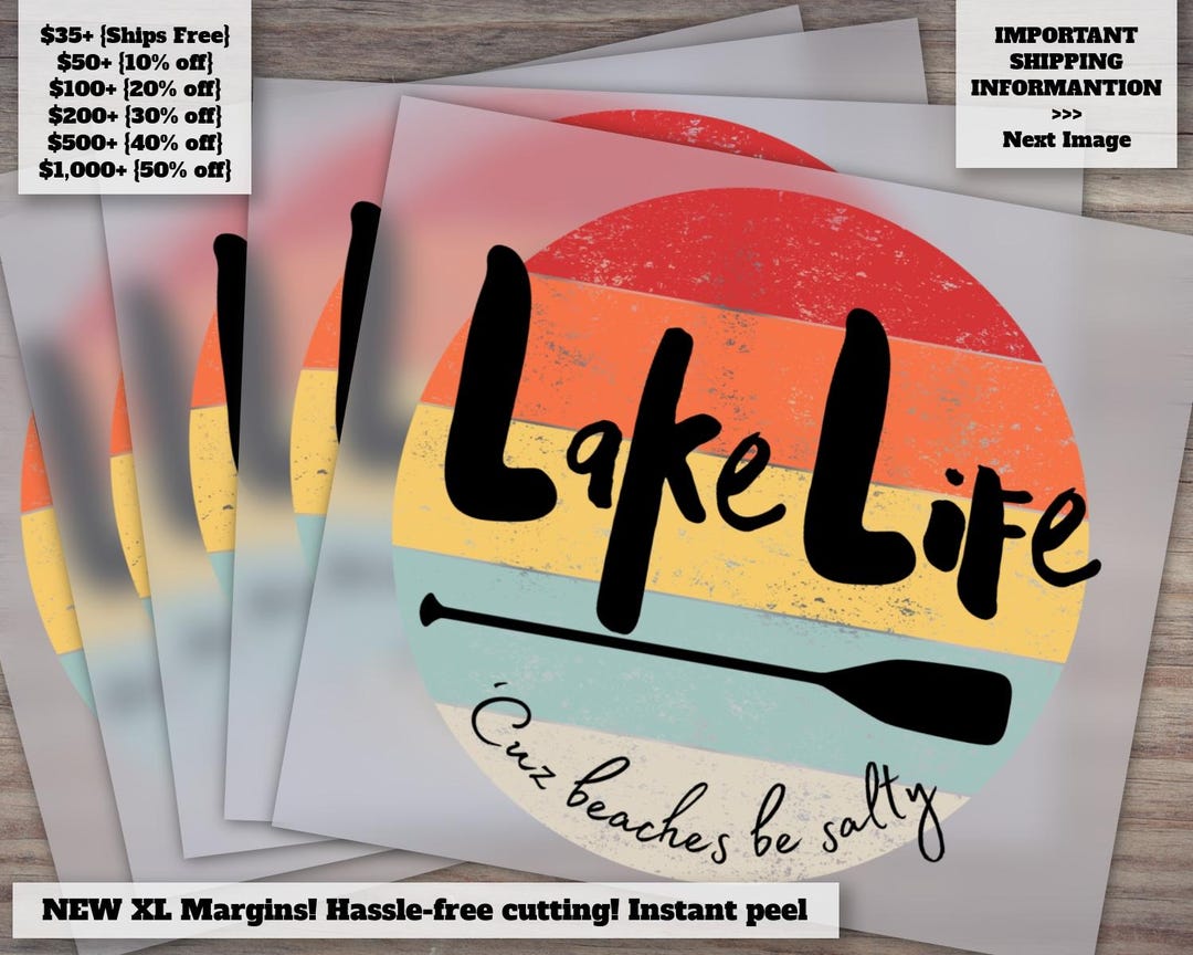 Retro Lake Life Design, Ready to Press Heat Transfer, DTF - Avoiding ...