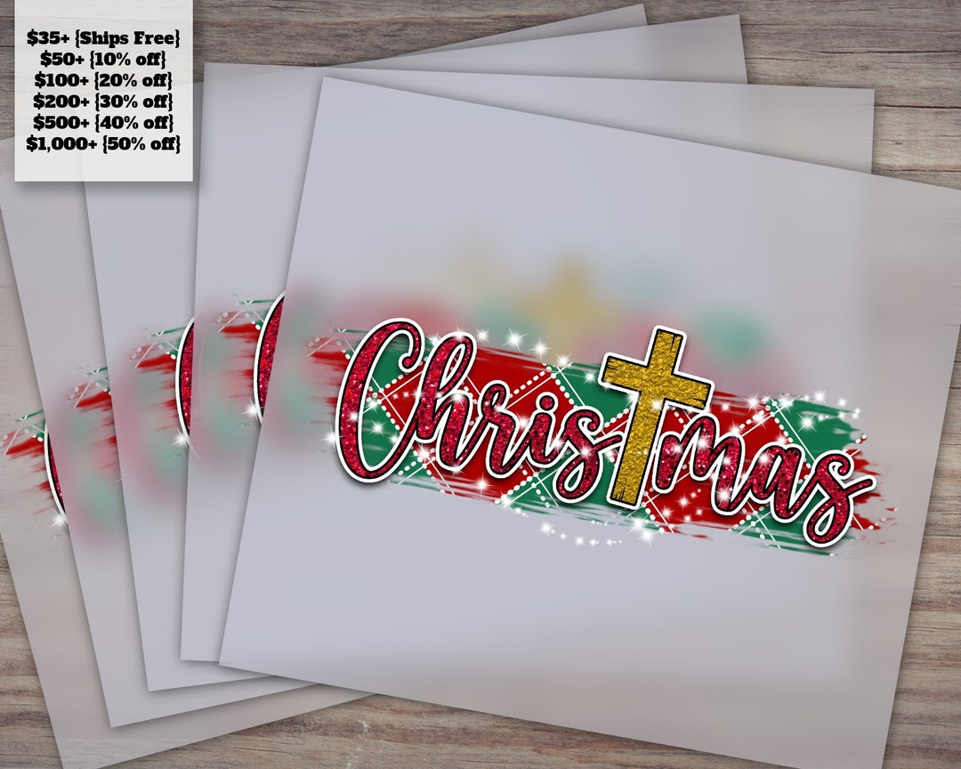 Christmas Heat Transfer Design Ready-to-press DTF Transparent ...