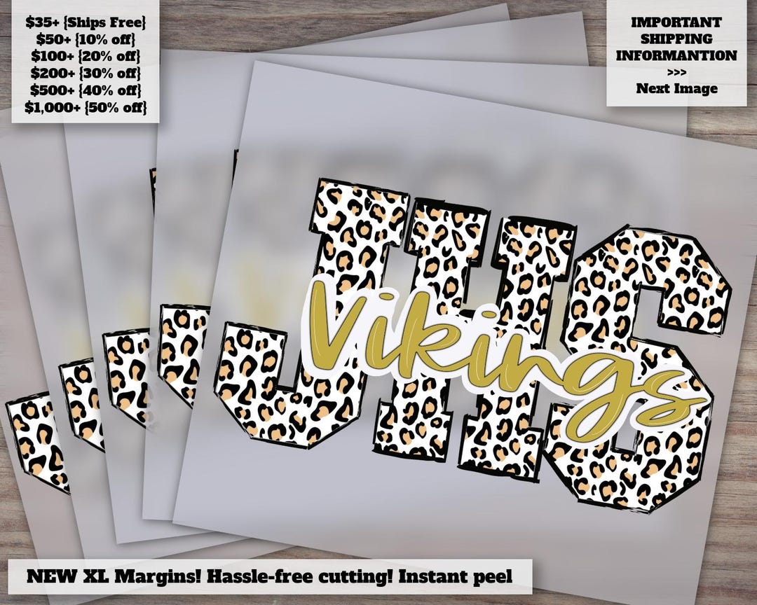 Custom Vikings School Team Design - Ready for Heat Transfer, DTF ...