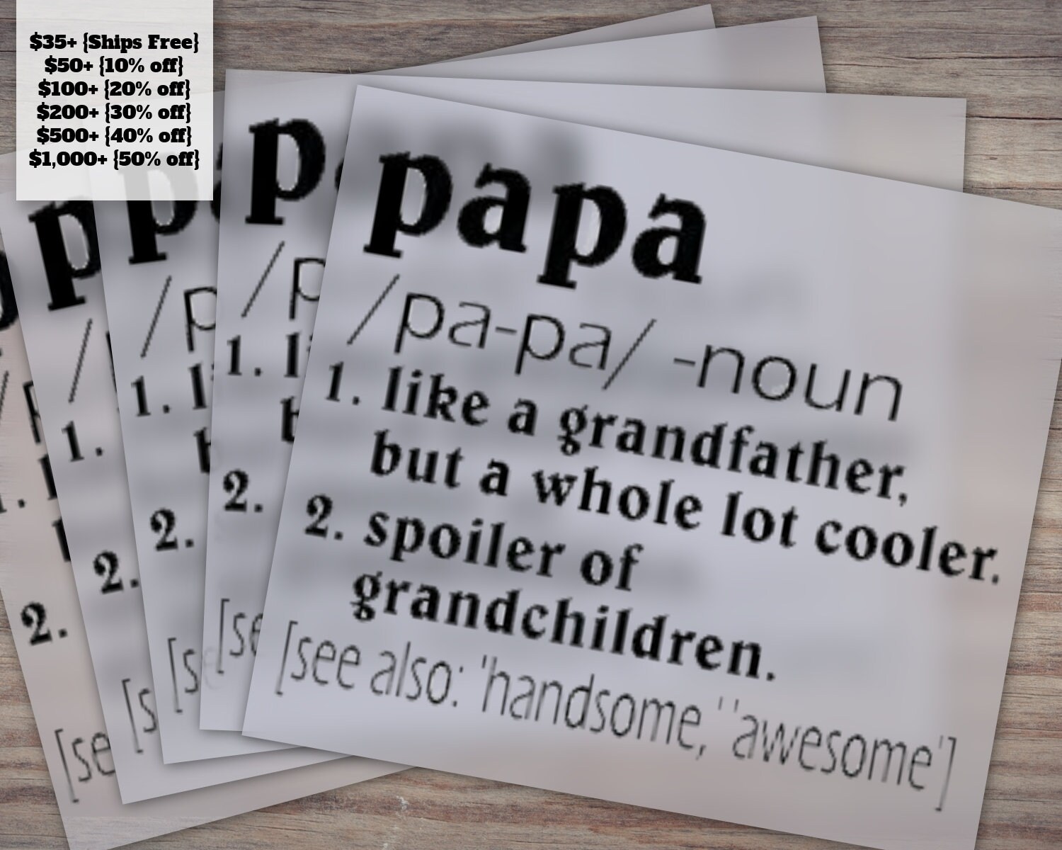 Papa Definition Father's Day Special Unique Gift for Dad Ready to Press ...