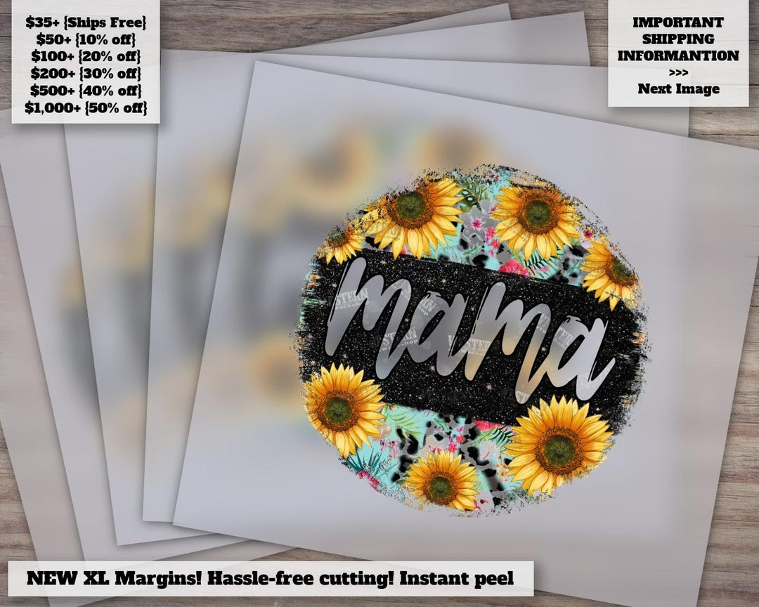 Groovy Sunflower Blessed Mama Design, Floral Mother's Day Ready to ...