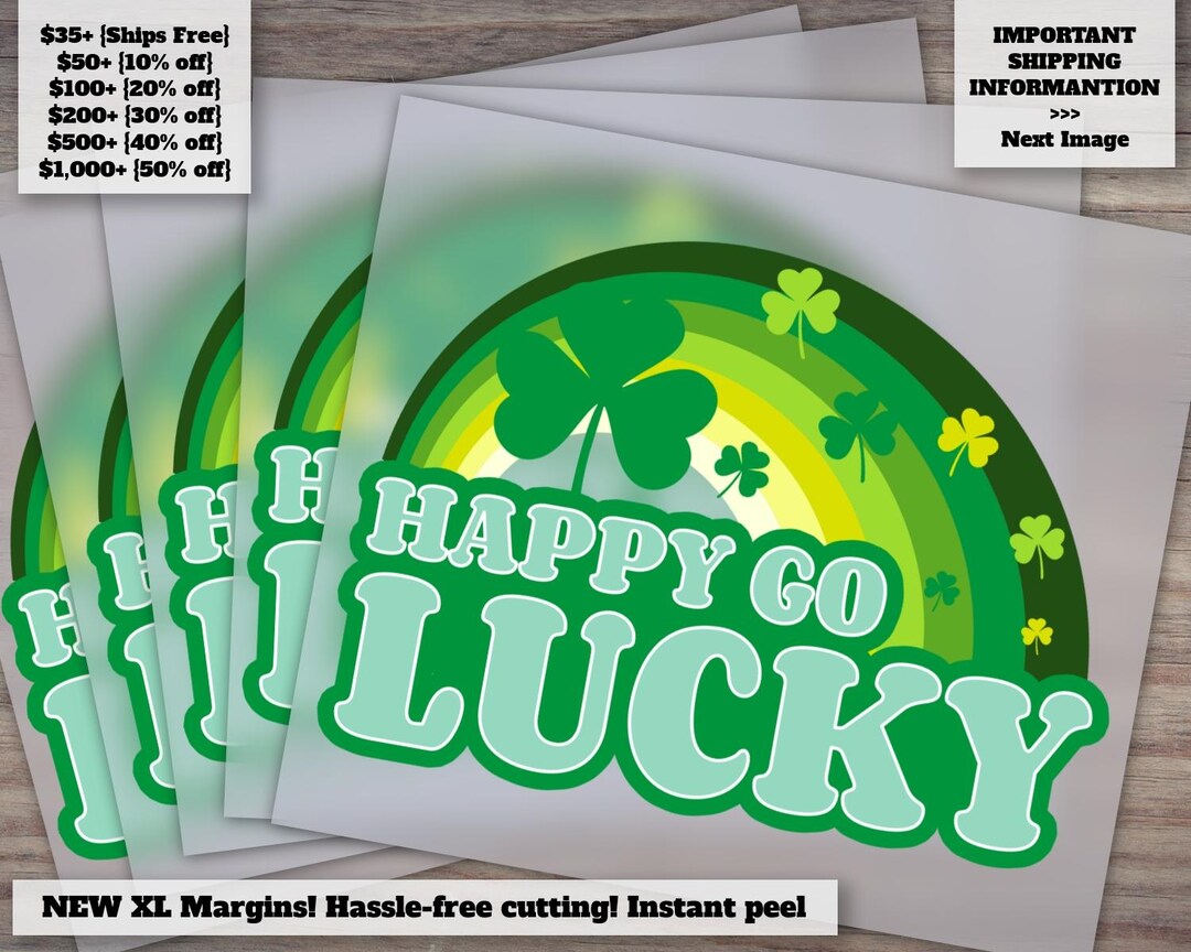 St. Patrick's Day Happy Go Lucky Ready-to-press Design for Heat ...
