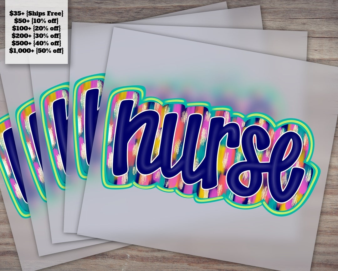 Hand Drawn Nurse Art Design RN Graphic for Heat Transfer, DTF, Dye ...