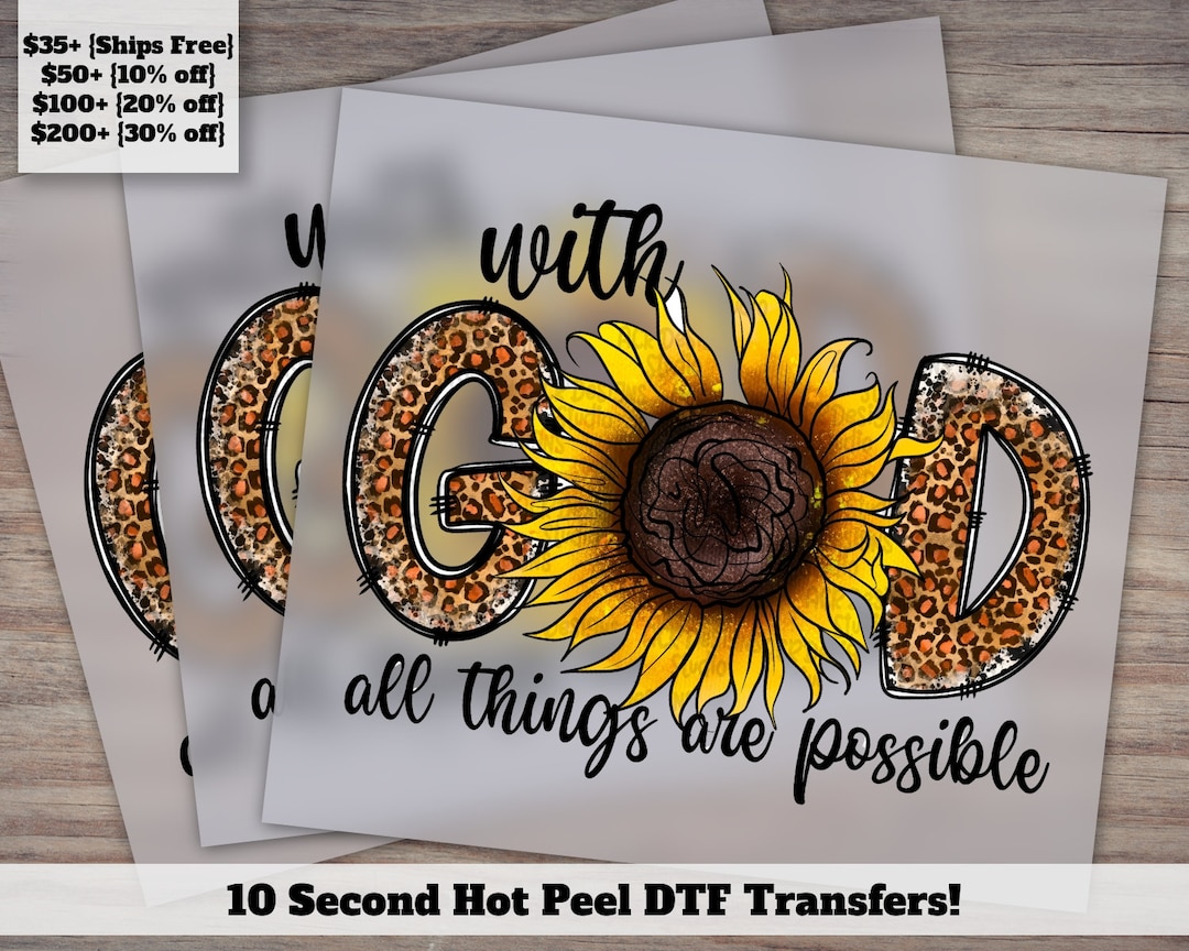 Custom God Christian DTF Print: Daisy Design Faith Sunflower - Etsy