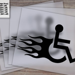 Hot Rod Wheelchair Flames DTF for Handicap Heat Transfer, DTF, Ready to ...