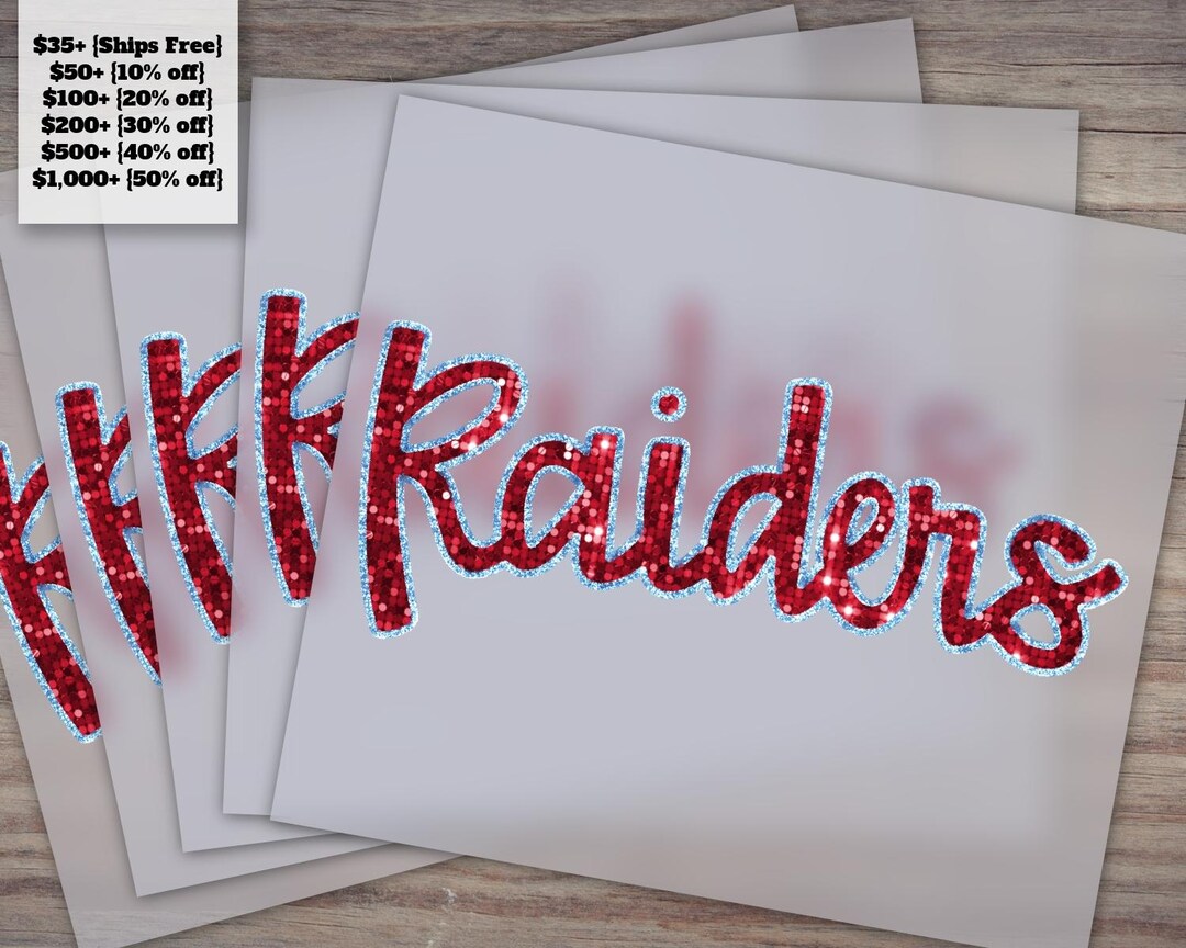 Raiders Glitter Sequins Hand-drawn Design Faux Sequins Patch Printable Raiders Football Art ...