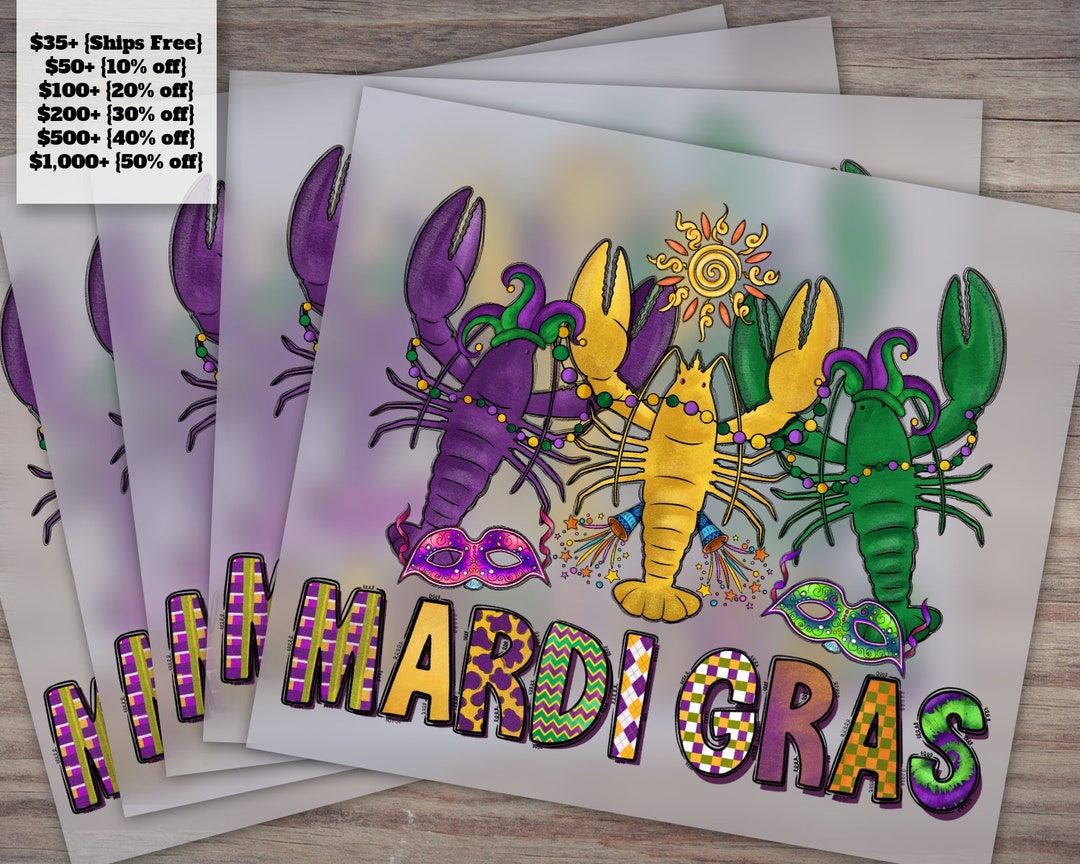 Crawfish Dtf, Craw Fish Dtf, Mardi Gras Dtf, Crawfish Transfer, Mardi ...