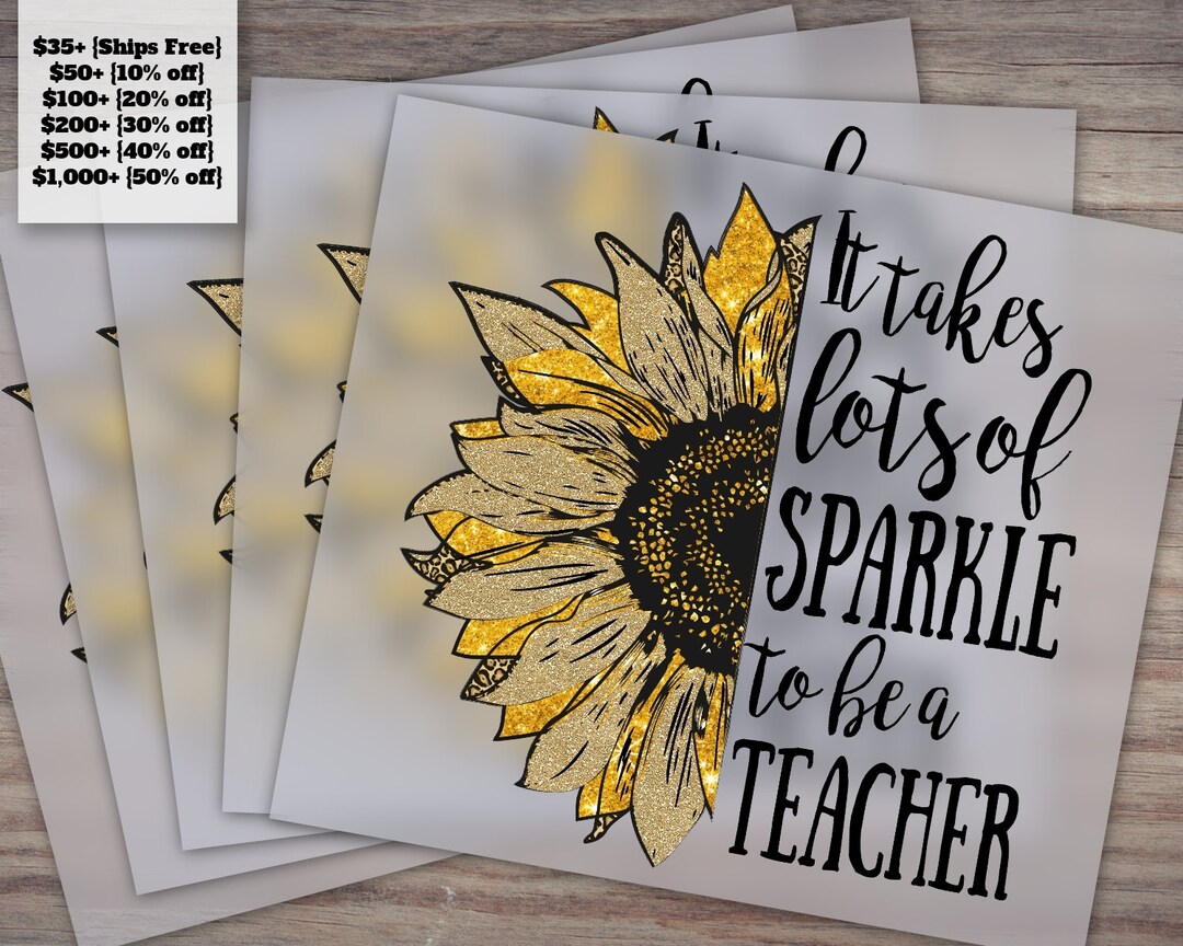 Sparkly Teacher Appreciation Design, School Theme Heat Transfer, DTF ...