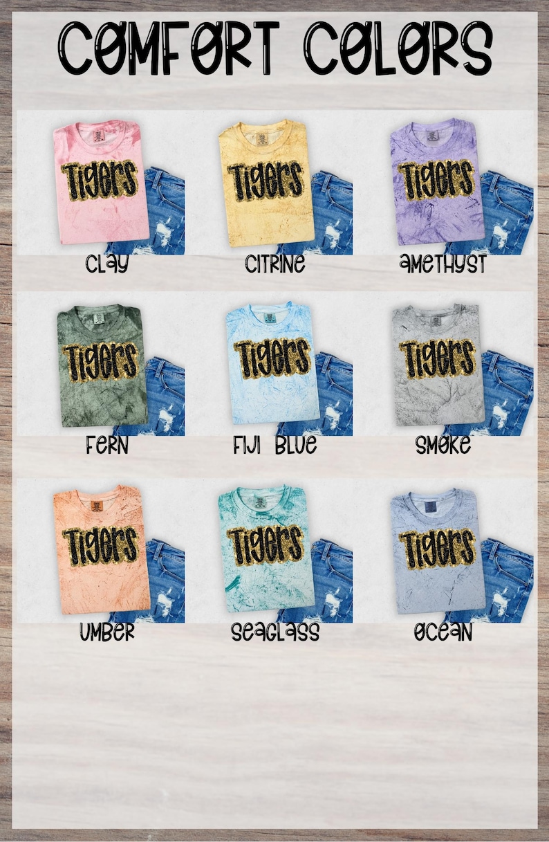 Hand Drawn Tigers Sequins Design | Faux Appliqué Patch for Football ...