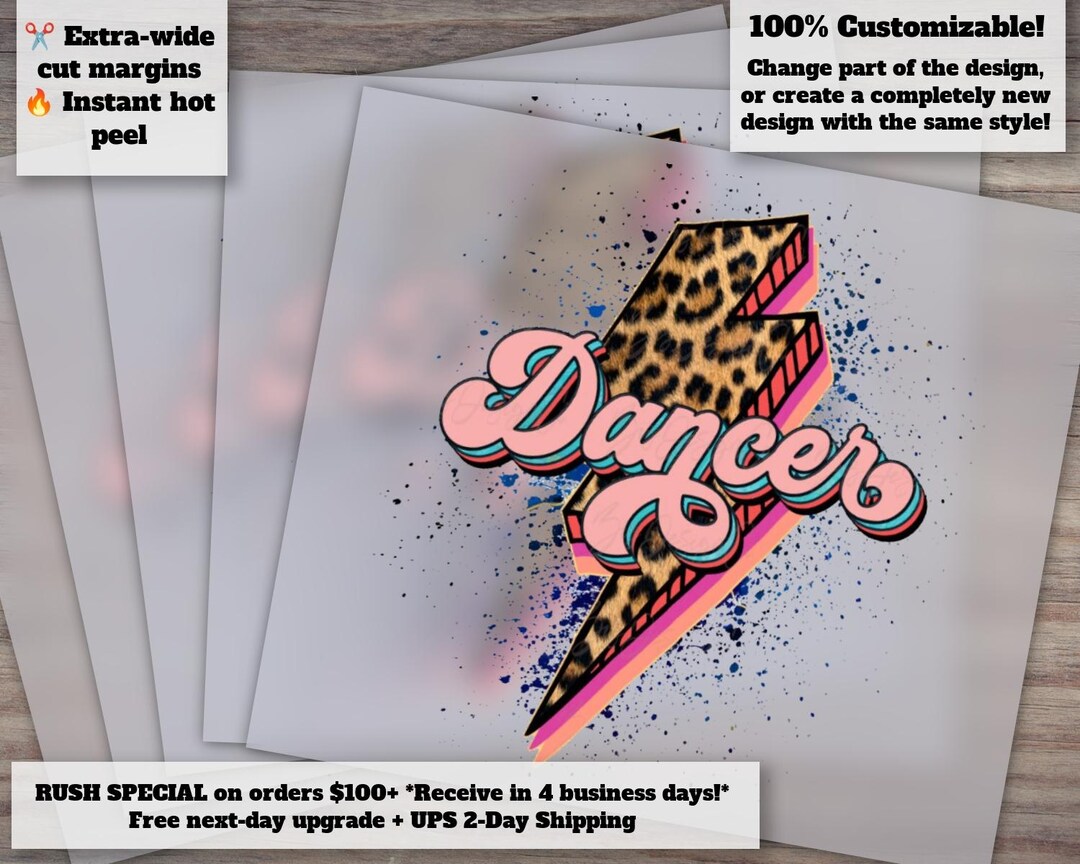 Retro Pink Leopard Dancer Design, Team T-shirt Lightning Bolt, Ready-to ...