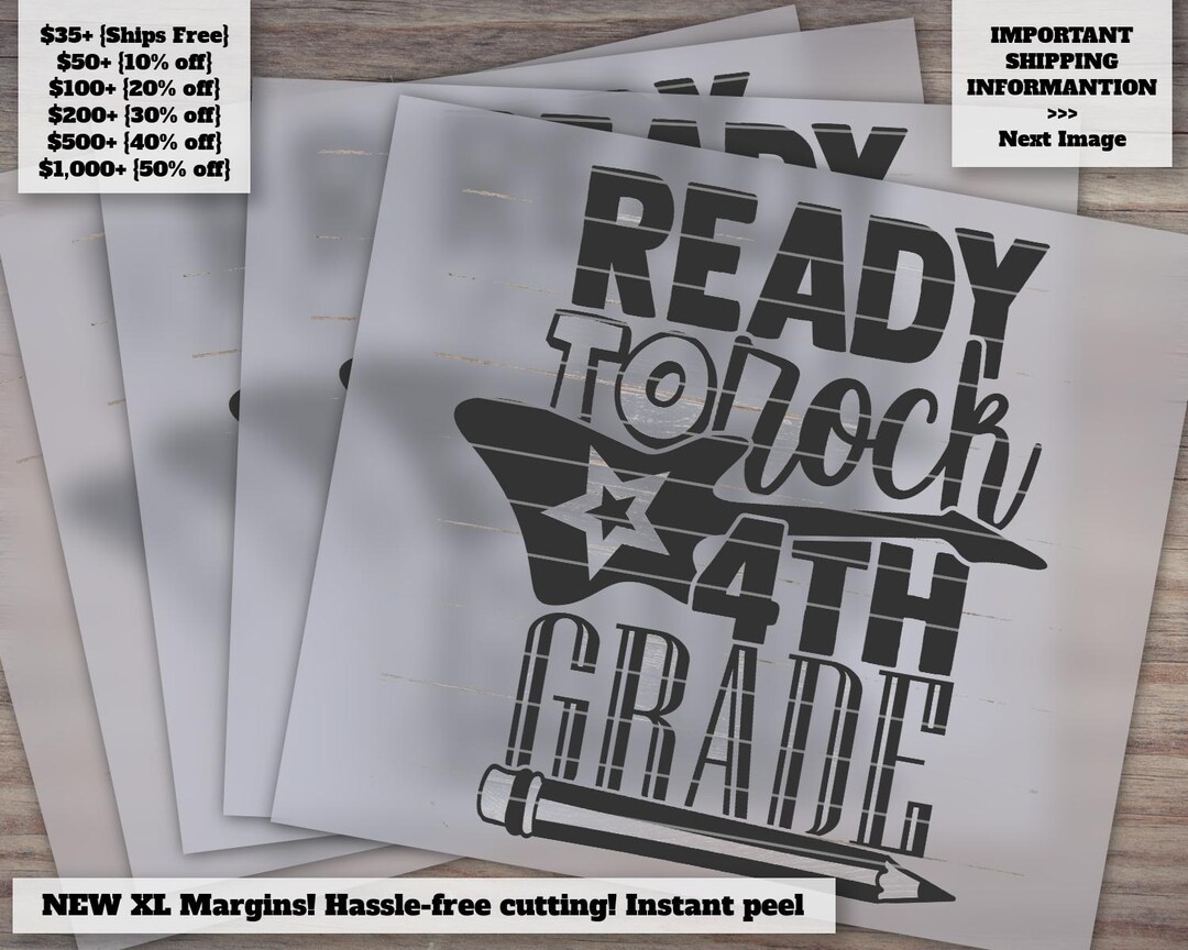 4th Grade Ready to Rock Back to School Shirt Design | Commercial Use ...