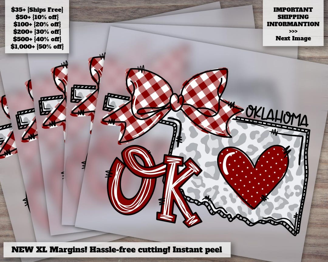 Oklahoma State Doodle in Red - Ideal for Heat Transfer, DTF, Ready-to ...